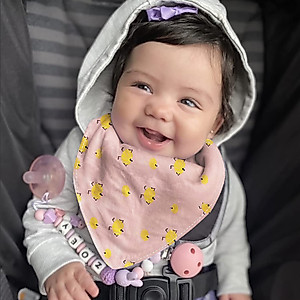 Knindnn Baby Bandana Drool Bibs,5 Pack Soft and Absorbent Baby Drool Bibs