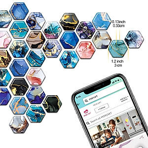 MORCART Fridge Magnets, 30PCS Hexagon Magnets, Cute Magnets Decorative for Refrigerator Locker Whiteboard Cabinet Office Kitchen Blackboard Gift for Adult