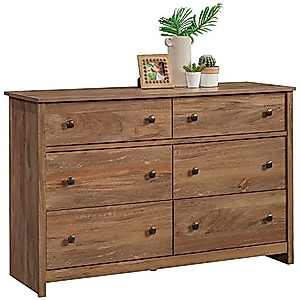 Sauder River Ranch 6-Drawer Bedroom Dresser Sindoori Mango, Sindoori Mango Finish
