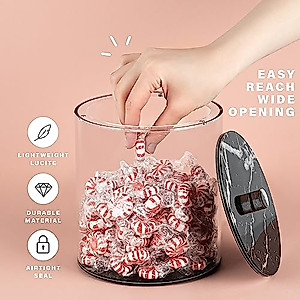 Gold Valley Lucite Cookie Jar | Magnetic Closure Cookie Jar Lids | Clear Cookie Jar With No Skid Bottom | Versatile Acrylic Cookie Jars With Airtight Lid | Decorative Cookie Jar for Kitchen Counter (White) (Black)