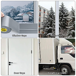 MILEQEE Cloth Duct Window Seal Strip Tape for Winter, 2.75in x 66FT, Weather Stripping Sealing Insulation Tape for Windows and Door, Easy Tear Sealer Draft Blocker Silver