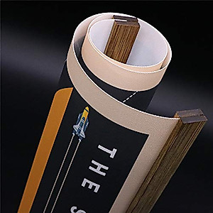 WEROUTE Solar System Poster Outer Space Planets Educational Decor Printed on Canvas Scroll Wood Hanger Painting15.7 x 27 inch (with Frame)