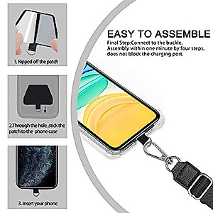 SS Phone Lanyard, Adjustable Cell Phone Strap for Around the Neck Lanyard-Black