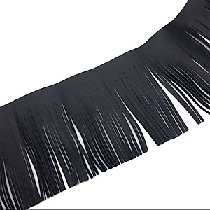 Brazil Leather Fringe Trims Faux Leather Tassel Trims Double Side for DIY Projects and Sewing Craft Supply4-3/4" or (12 cm) Wide 3 Yards/lot
