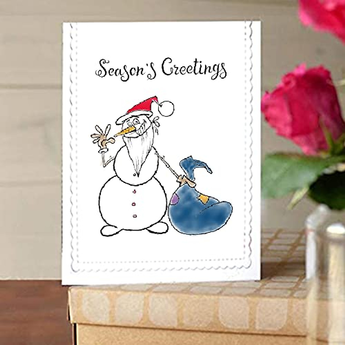 Christmas Clear Stamps for Card Making Christmas Santa Snowman Clear Stamp Christmas Blessing Words Transparent Silicone Stamp for DIY Scrapbooking Supplies Embossing Paper Card Album Decoration Craft