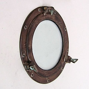 Porthole Glass 12" Aluminium Antique - Nautical Maritime Port Hole