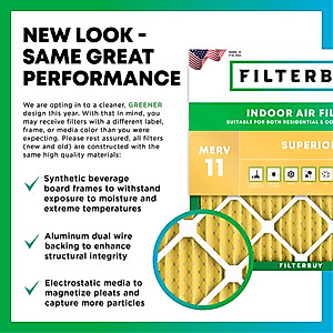 Filterbuy 20x23x1 Air Filter MERV 11 Allergen Defense (1-Pack), Pleated HVAC AC Furnace Air Filters Replacement (Actual Size: 19.50 x 22.50 x 0.75 Inches)