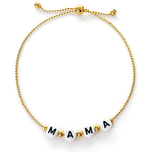 Benevolence LA Mama Bracelet, Mom Jewelry, Mama Bracelets for Women, Gifts for Mom from Daughter, 14k Gold Bracelets, Gifts for New Mom, Unique Birthday Gifts for Mom