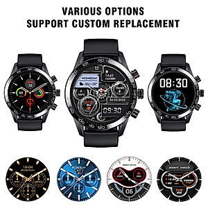 A ALPS Smart Watches for Men, Fitness Tracker with GPS and Pedometer, Dial/Receive Call Sports Watch, Blood Pressure/Heart Rate/Sleep Monitor, 1.3'' Full Touch Big Screen, Android and iOS Compatible