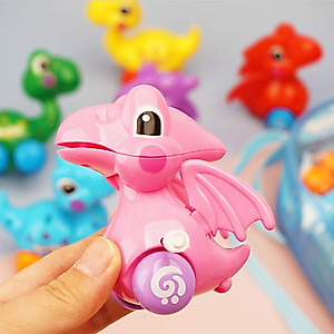 Dinosaur Toys , 6 Pack Wind Up Pull Back Dinosaur Toys for 3,4,5,6 Years Old Girls Toddlers Boys, Dinosaur Birthday Party Supplies Favors with Dinosaur Backpack