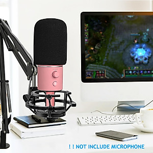 Silence Razer SeirenxShock Mount with Foam Windscreen Cover,Anti-Vibration Suspension Shockmount Mic Holder Clip with Pop Filter to Blocks Out Plosives for Razer SeirenxUSB Streaming Mic Frgyee