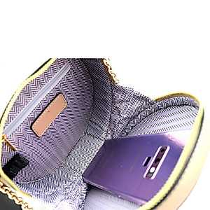 Medium Top-Handle Bow Quilted Neon Checker Vegan Leather Round Satchel Crossbody (Plain with Twist Lock - ZBlack)