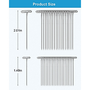 T Pins, 150 PCs T Shape Sewing Pins for Wigs and Crafts, Stainless Steel Push Pin Kit with Clear Box, Ideal for Knitting, Crocheting, Modelling and Office, 100 x 1-1/2 Inch and 50 x 2 Inch