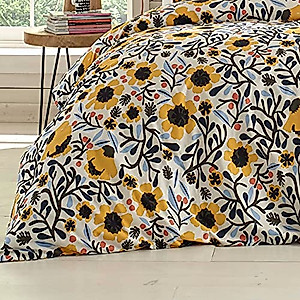 MARIMEKKO - King Duvet Cover Set, Cotton Percale Bedding with Matching Shams, All Season Home Decor (Mykero Multicolor, King)