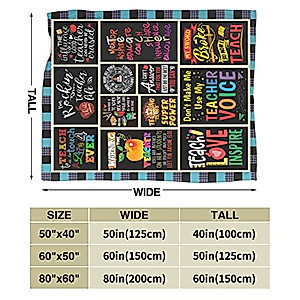 Joyloce Teacher Blanket Gifts for Teachers Flannel Fleece Throw Blankets for Teacher Gifts Lightweight Soft Throws for Home Bed Sofa Christmas Birthday Back to School Teachers' Day Gift Idea 60"X50"