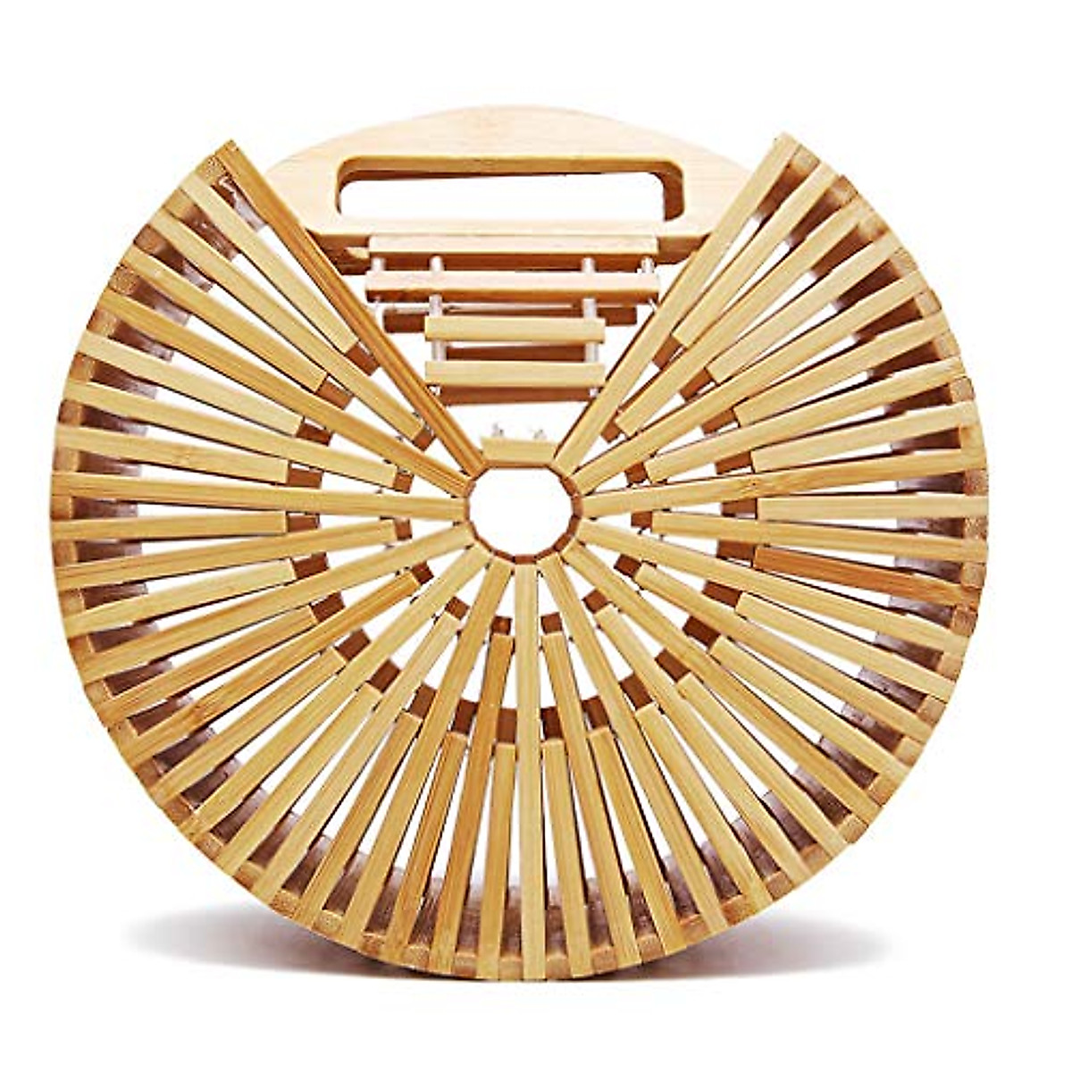 Fashion Bamboo Handbag Handmade Woven Beach bag for Womens (Bamboo)