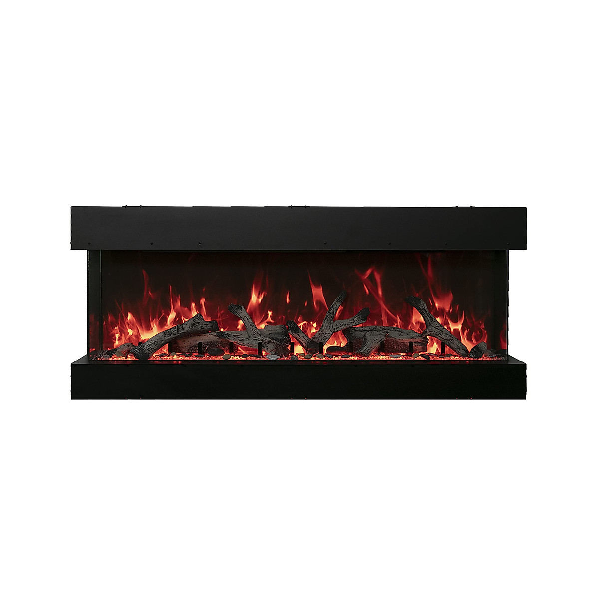 60-TRU-View-XL XT - 3 Sided Electric Fireplace 60 Inch, 3-Sided Glass Fireplace Heater w/Remote Control & 8H Timer, Thermostat, Black, Adjustable Brightness, Realistic Flame Effects