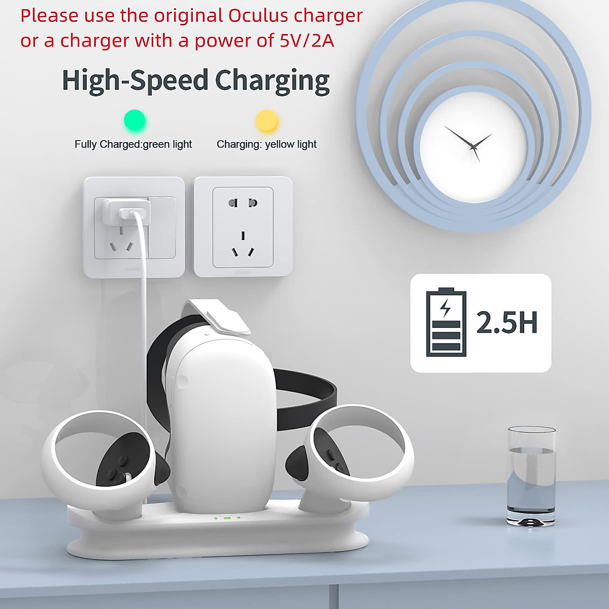 JOYTORN Charging Dock Accessories Compatible with Meta 2,[Support Elite Strap],Charge Controllers and Headset Simultaneously,2 Rechargeable Batteries,2 Battery Covers,USB-C Link Cable