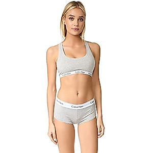 Calvin Klein Women's Carousel Logo Bralette 2-Pack, Black/Grey Heather, Medium