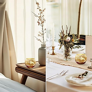 AOVILA Taurus Gifts for Women Gold Votive Candle Holder Tea Light Candle Holder with Tea Light Candle Gift Set for Zodiac Astrology Birthday Gifts Women Mother Home Decor Table Centerpiece