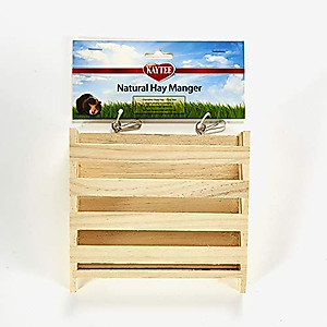Kaytee Natural Wooden Hay Manger for Pet Rabbits, Chinchillas, and Guinea Pigs, Large