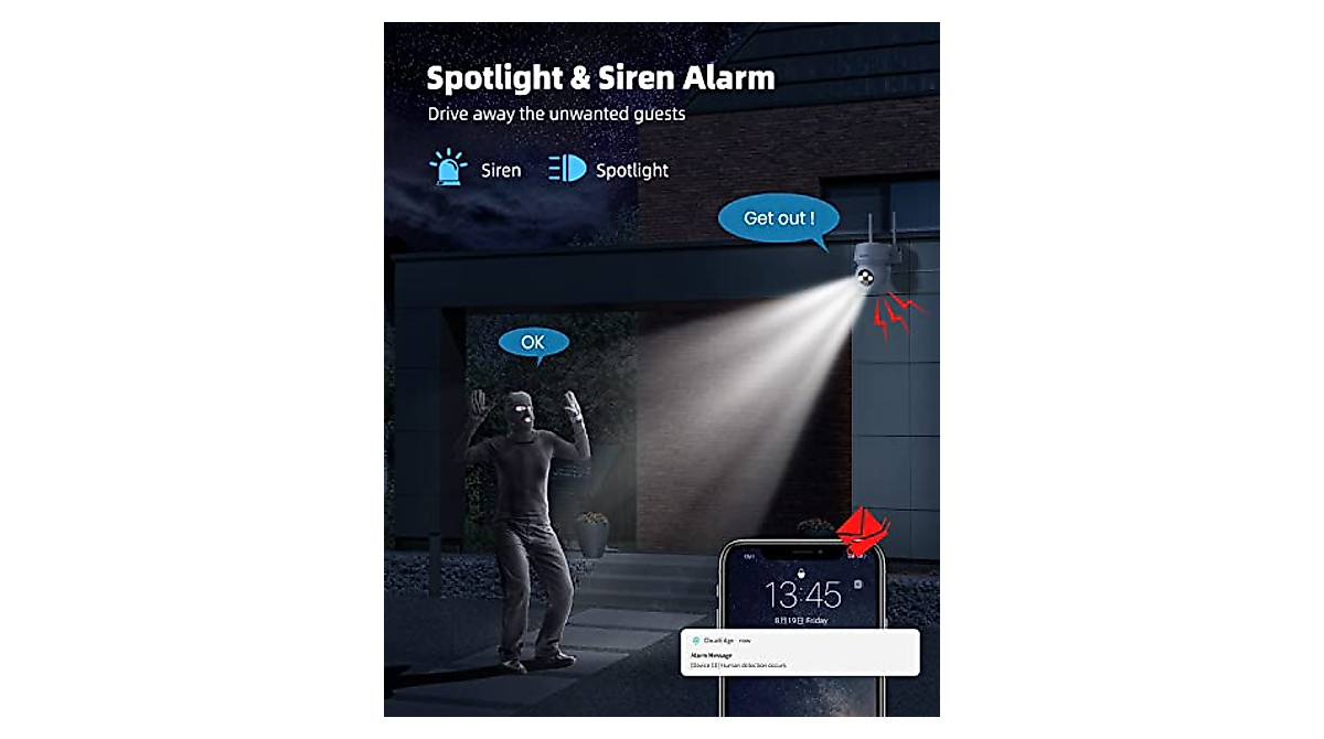 Codnida 2K Outdoor PTZ Security Camera | 360° Coverage & Night Vision