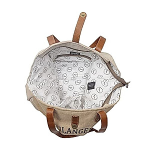 Myra Bag Wholesome Organic Fabric Market Bag Upcycled Cotton & Leather S-2888