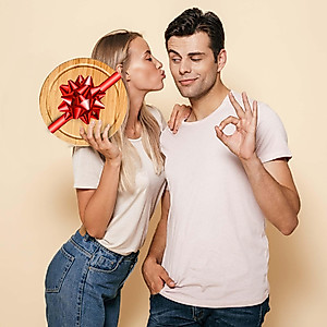 BlauKe Bamboo Cheese Board and Knife Set – 10 inch Round Charcuterie Board, Serving Tray, Platter, Wood Cheese Board Set – Gift Idea