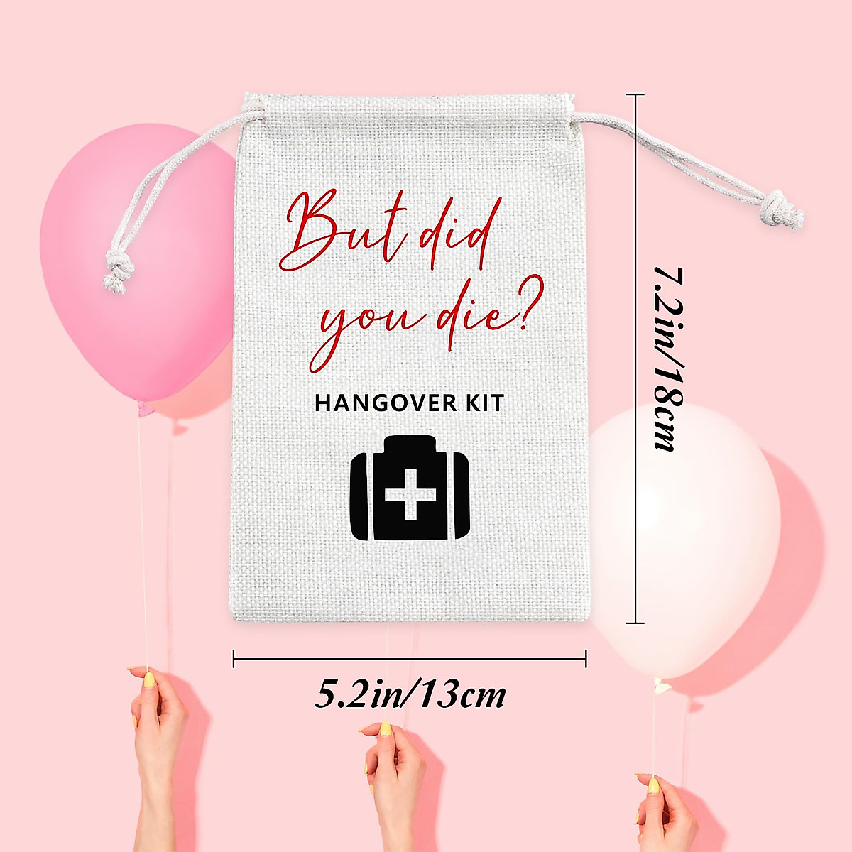 5 Pack But Did You Die Hangover Kit Bags Wedding Emergency Kit Bags Bridesmaid Survival Kit Bag With Drawstring for Wedding Bridal Bachelorette Party Bridal Shower Bachelor Party