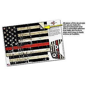 WraptorSkinz Decal Vinyl Skin Wrap Compatible with Xbox One X Console and Controller - Painted Faded and Cracked Red Line USA American Flag