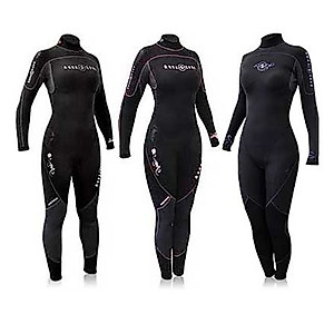 Aqua Lung Aquaflex Womens Back-Zip Jumpsuits, Black Charcoal, Size 14