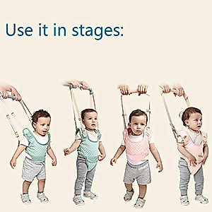 UBRAVOO Handheld Baby Walker Kids Toddler Walking Baby Toys Adjusted Baby Learning Walker Harness Keeper Walking Belt Walk Assistant,Great Gift for 7-24 Months Baby, Blue