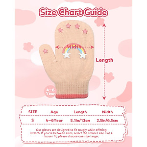 Evridwear Toddler Mittens Girl Boy Mittens 3 Pairs Knitted Stretch Gloves for Kids Toddler Winter Warm