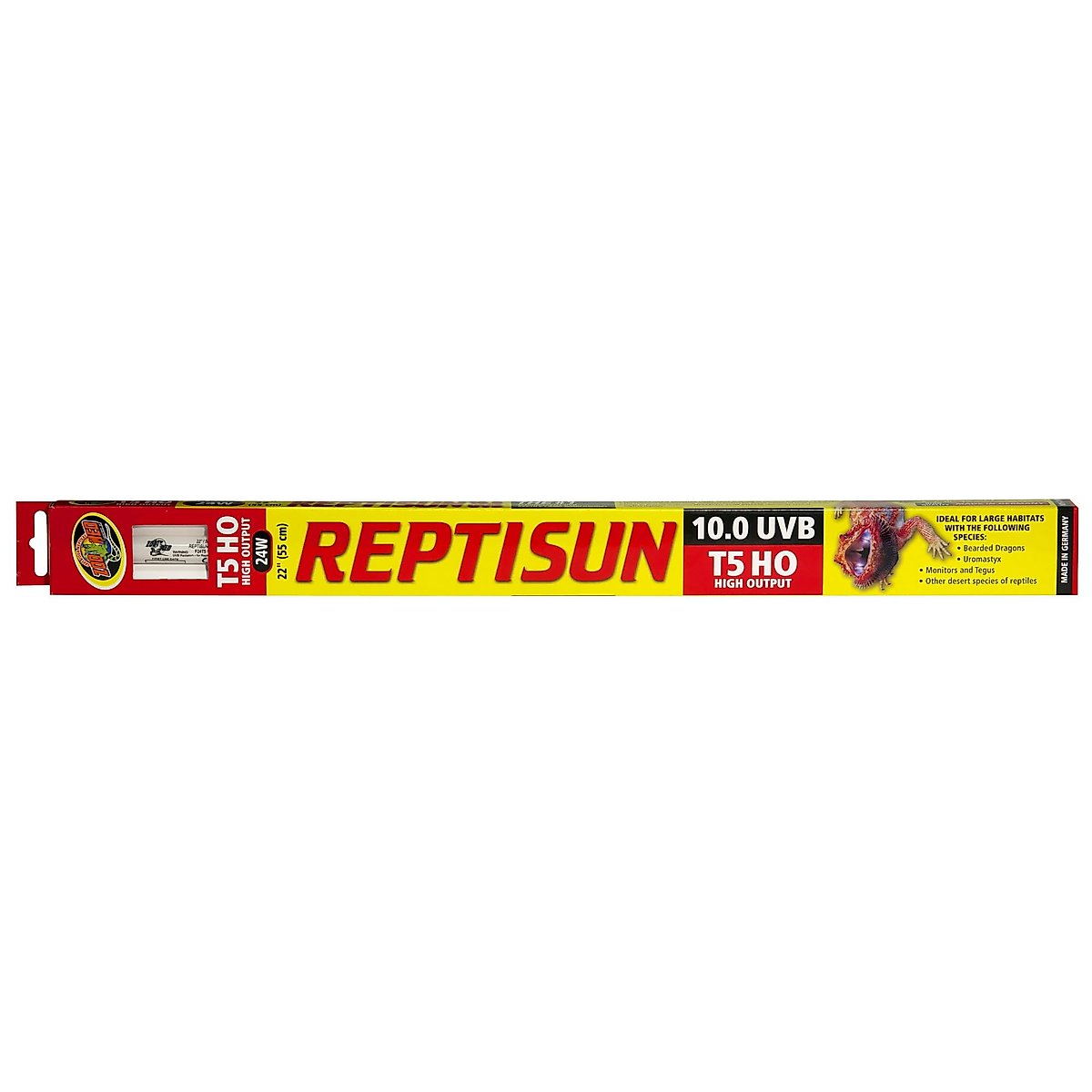 Zoo Med ReptiSun 10.0 UVB Lamps for Reptiles - High Output T5 HO with Optimal UVA/UVB Output - Ideal Terrarium Lighting Solution for Vivariums & Amphibians (3-Pack)