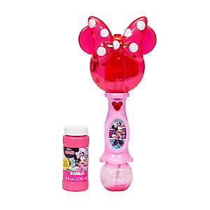 Little Kids Disney Minnie Mouse Light and Sound Musical Bubble Wand, Includes Bubble Solution, Plastic, Multi (2051)