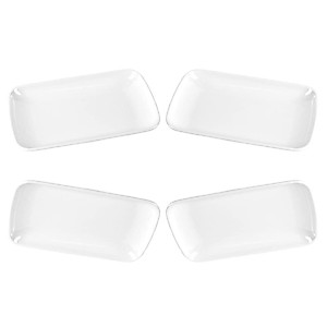 Hemoton 4pcs White Rectangular Melamine Plates, Dinner Plates Salad Serving Dishes Unbreakable Elegant Dinnerware Microwave Dishwasher Oven Safe