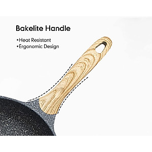 JEETEE Pots and Pans Set Nonstick 23pcs, Healthy Kitchen Cookware Sets, Induction Cooking Set W/Gray Granite Stone Frying Pans, Saucepans, Sauté Pan, Griddle Pan & Crepe Pan (PFOA Free)