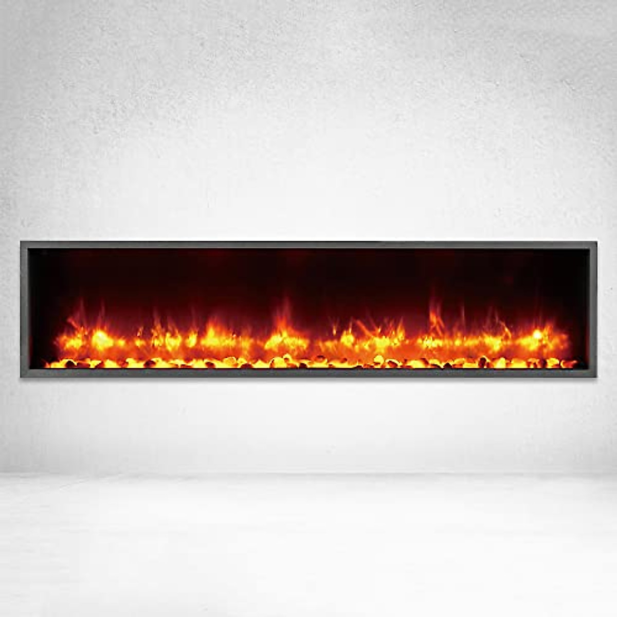 Dynasty Harmony 55 Inch Electric Fireplace - Modern, Linear Design with Multiple Flame Colors & Remote Control | Hardwire or Plug-in Installation, Supplemental Zone Heat