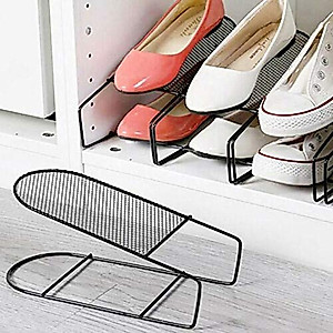 TAZSJG Iron Double Layers Shoe Organizer Modern Shoe Rack Storage Shoe Organiser Stand Shelf for Living Room Space Saver