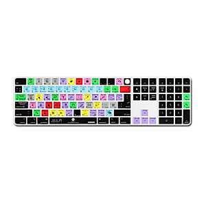 XSKN Photoshop EU US Common Version Silicone Keyboard Cover Skin for 2020-2023 Apple Magic Keyboard with Touch ID and Numeric Keypad A2520 (Left 3 Keys Not Suite for 2024 New One Model)