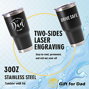 Gifts for Dad from Daughter, Son, Kids, Cool Birthday, Fathers Day, Christmas Gift Ideas, Presents for Father, Daddy, Papa, Men, 30 Oz Stainless Steel Tumbler