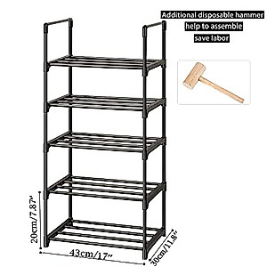 OYREL Sturdy Metal Shoe Rack Organizer,Narrow Shoe Racks for Closets, Shoe Stand,Shoe Shelf
