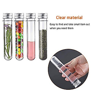 Acrux7 30 Pack Clear Plastic Test Tubes with Screw Caps, 45ml Clear Botanical Bath Salt Tubes 1x5 inch for Beads, Gumball, Candy Storage, Decorate(25x140mm)