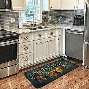 Cooking Herbs Spices Kitchen Rugs Kitchen Mat Bath Rug Floor Door Mats Non Slip Doormat Soft Runner Carpet Home Decor 39 X 20 Inch
