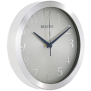 Bulova C4844 Winston Wall Clock, Pack of 1, Silver