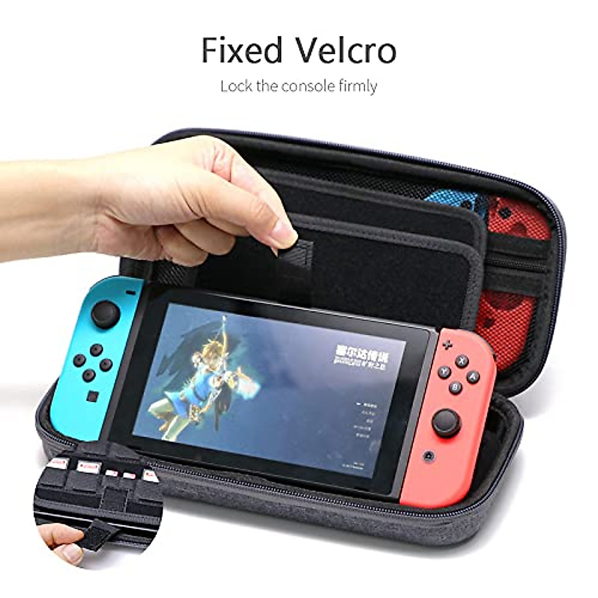 CUTEH Storage Bag for Switch, Console Handheld Carrying Case with 19 Game Card Holders Pouch Travel Bag