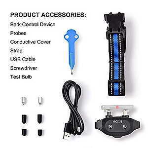 Bark Collar MODUS Dog Bark Collar Rechargeable Shock Anti Bark Collar with Beep Vibration Dog Shock Collar for Small Medium Large Dogs, Humane Dog Training Device with 5 Adjustable Sensitivity Levels