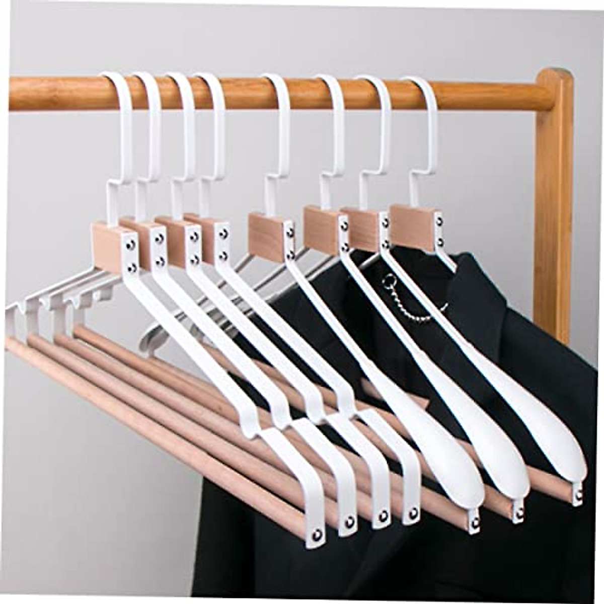 STOBAZA Duty Skirts Wood Suit Modern Slacks Hook Shop Home Organizer Skirt Saving Clothes Heavy Metal Hangers Jeans Coat Anti-Slip White Hanger Shirt Kid Wooden for Slip Rack Space