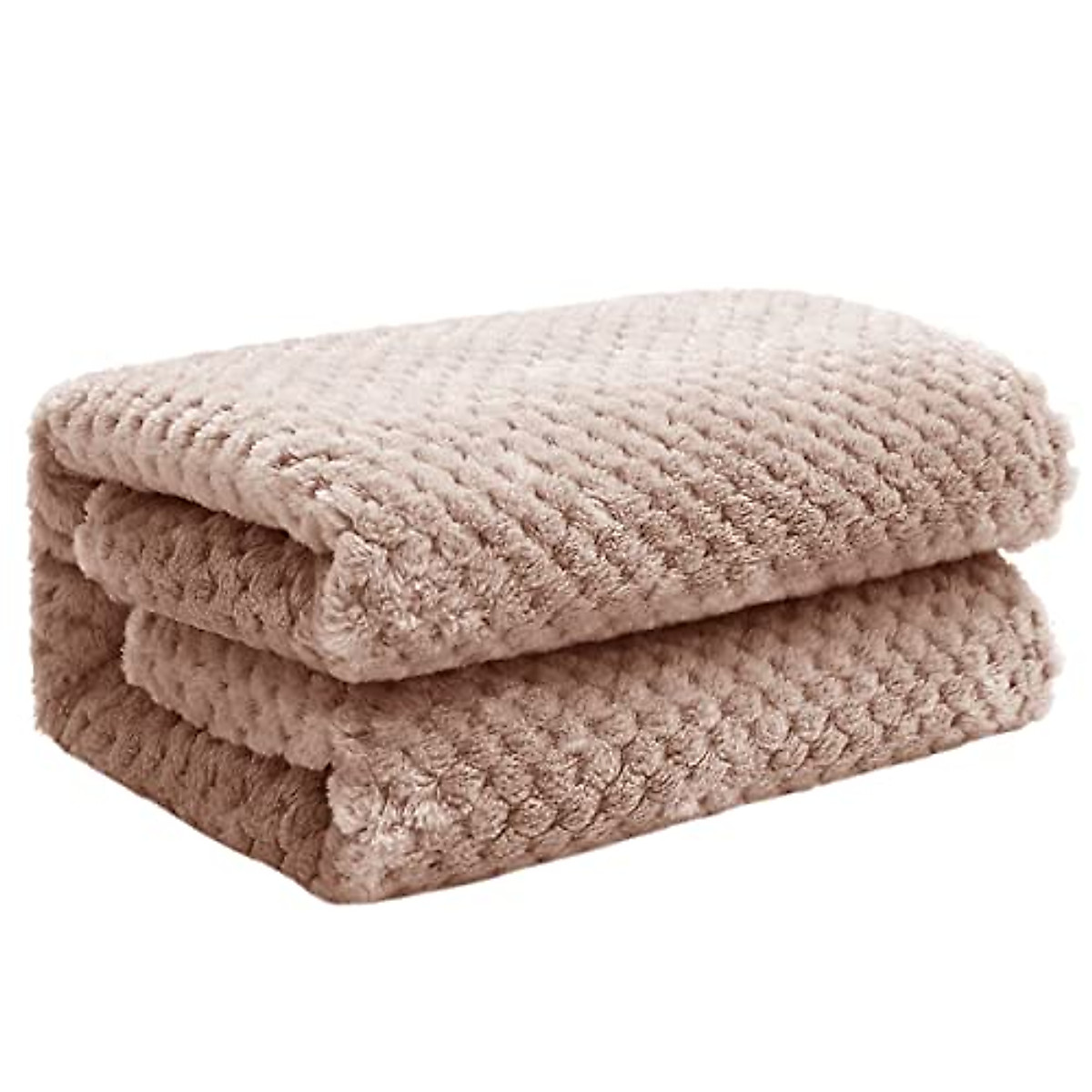 Exclusivo Mezcla Fleece Throw Blanket, Super Soft and Warm Blankets for Couch, Sofa and Bed Waffle Textured, Cozy, Fuzzy and Lightweight (Camel, 40x50 Inches)