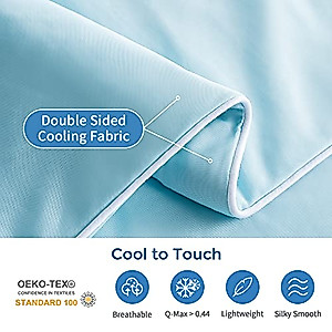 Kaisa Cooling Blanket for Hot Sleepers, Cooling Throw Twin Size, Double Side Cooling Technology, Light Weight Summer Blanket for Kids Adults, Cool Blanket for Bed Couch, Machine Washable, Blue